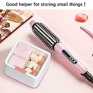 FHDUSRYO 3Pcs Q-tips Holders, White Pink Blue Cotton Swab Ball Dispenser Boxes, 2 Slots Q-tips Storage Box, Cotton Pad Organizer Container with Hinged Lid for Bathroom Dresser Home Decor