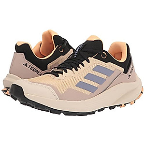 adidas Women's Terrex Trailrider Sneaker, Sand Strata/Silver Violet/Wonder White, 8