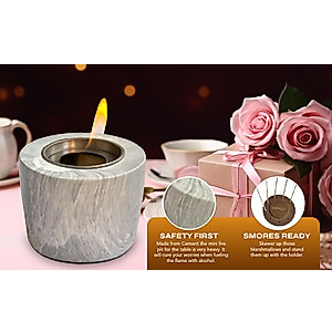 Table Top Fire Pit Bowl - Tabletop Fire Pit, Long Burning Indoor fire Pit, Table Top Firepit for Patio - Tabletop Fireplace - Mini Fire Pit fire Bowl with Cover and Smores Stick Holder.