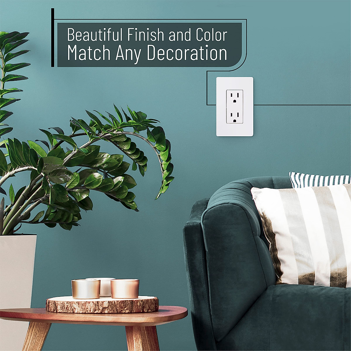 Bates- Screwless Decorator Wall Plates, Switch Plate Covers, 6 Pack, Screwless Wall Plates 1 Gang, White Switch Plate Covers, Switch Cover Plate, Wall Switch Cover, Electrical Outlet Cover Plate