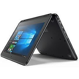Black Flip design Lenovo 11.6-inch Touchscreen 2-in-1 Business Laptop, Intel Celeron N3060, 4GB Memory, 32GB eMMC, Webcam, Wifi, Bluetooth, Windows 10 Professional (PC) (Renewed)