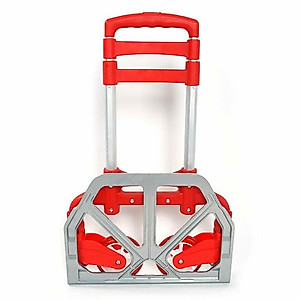 170lbs Cart Folding Dolly Truck Hand Collapsible Trolley Luggage Aluminium Red