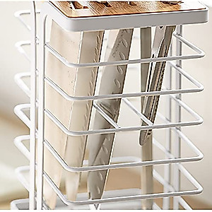Cedilis Kitchen Knife Block with a Drip Tray, Solid Framed Knife Holder Storage Organizer for Kitchen Counter, 8 Slot