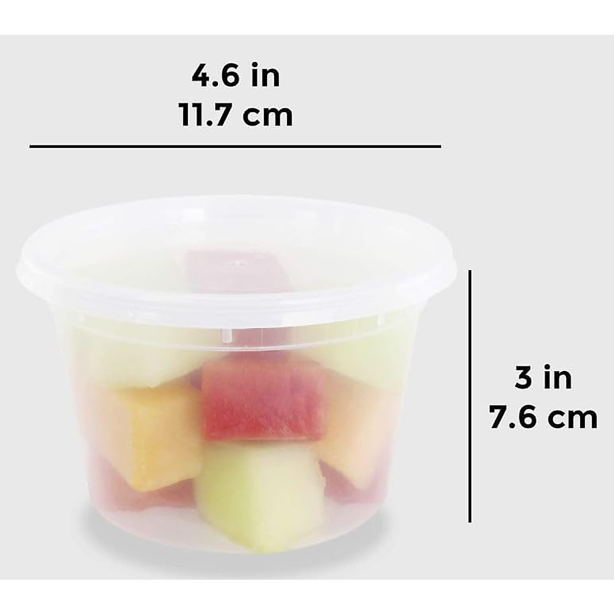 ASK WHOLESALE Food Storage Containers, 16 oz, Deli Containers With Lids: Leakproof, Microwave/Dishwasher/Freezer Safe, BPA-Free Plastic, Reusable, Ideal for Soups, Stews, Deli Foods, Pack of 80