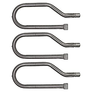 UpStart Components 3-Pack BBQ Gas Grill Tube Burner Replacement Parts for Bull Texan Lonestar - Compatible Barbeque Stainless Steel Pipe Burners