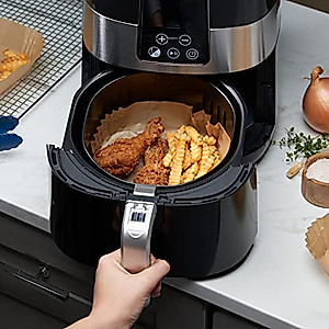 Comfy Package [125 Count] 6.5 Inch Square Air Fryer Liners Disposable - Non-Stick Parchment Paper Liners, Waterproof, Oil-Resistant - Kraft