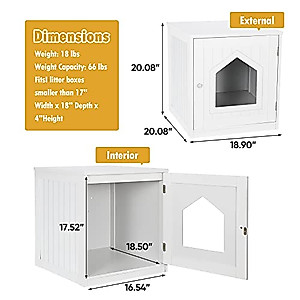 Cat Litter Box Enclosure Hidden Kitty Litter Box Furniture Indoor Cat Box Cabinet Cat House & Side Table Nightstand Cat Washroom