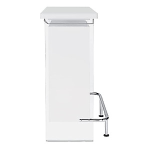 Pemberly Row 47.25" W Contemporary Wood Bar Unit in Gloss White/Clear