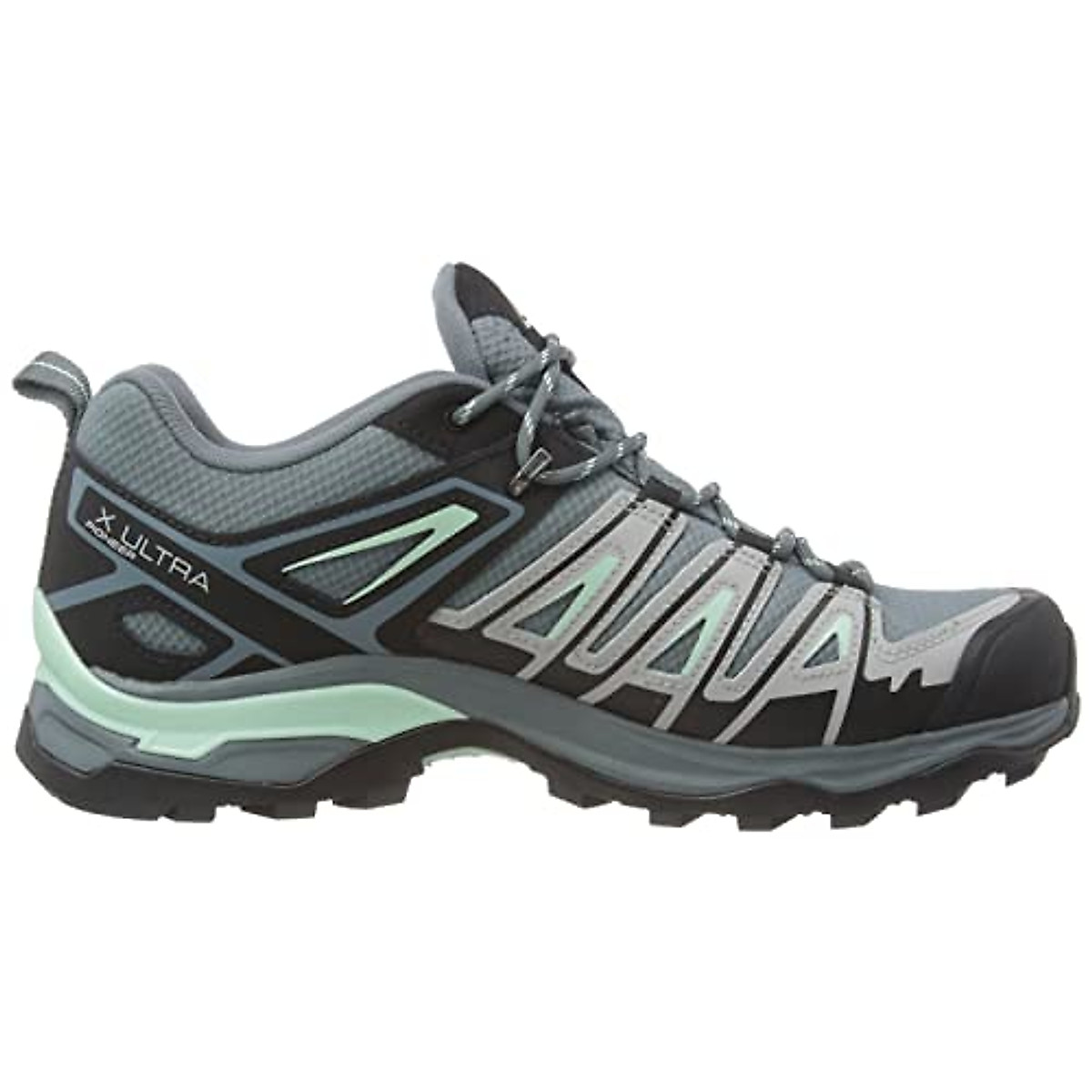 Salomon X Ultra Pioneer CLIMASALOMON Waterproof Hiking Shoes for Women, Stormy Weather/Alloy/Yucca, 7.5