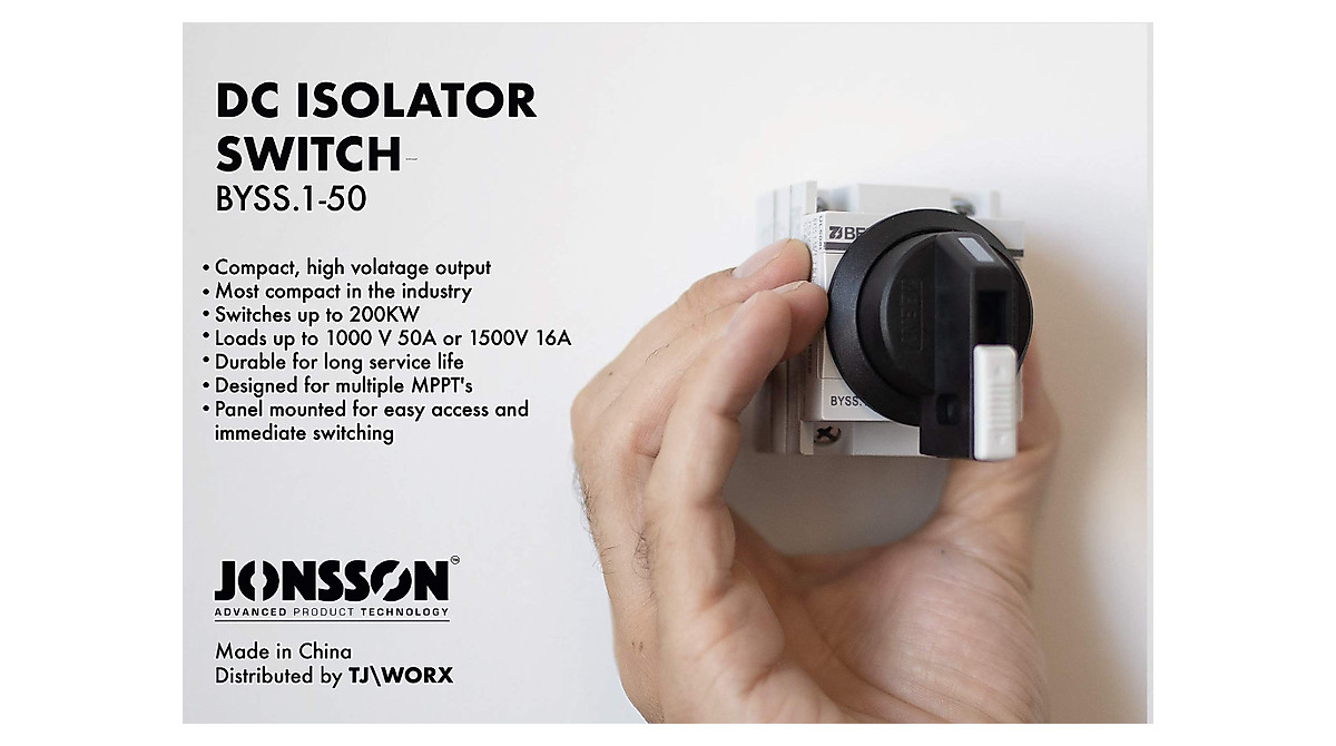 Jonsson 50A 1500V DC Isolator Switch for Solar Applications (Panel ...