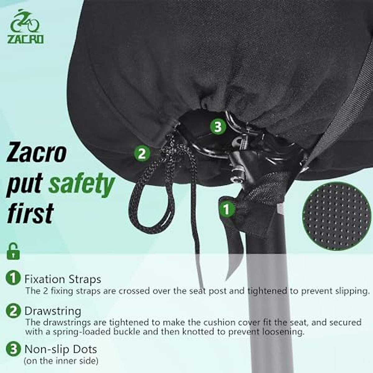 Zacro Bike Seat Cushion - Padded Gel Bike Seat Cover for Men & Women Comfort, Extra Soft Bicycle Saddle fit with Peloton, Spin Stationary Exercise