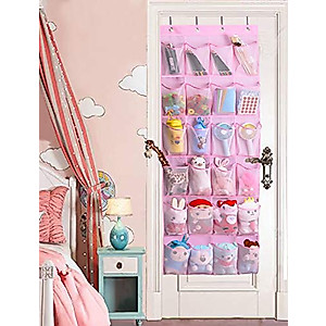 MISSLO 6 Shelves Over the Door Hanging Organizer + 24 Large Mesh Pockets for Toddler Girl