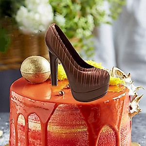 High Heel Shoe Mold, 3D Chocolate Heel Mold with 3 clips for DIY Cake Pastry Decoration Jelly Candy Fondant Molds Baking Tool