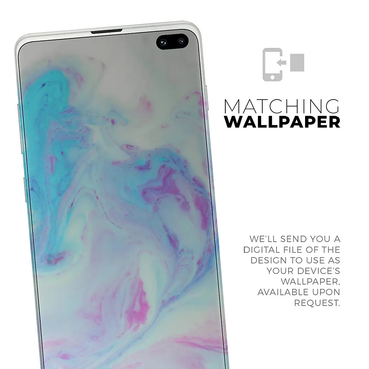 DesignSkinz Marbleized Pink and Blue Paradise V371 Protective Vinyl Decal Wrap Skin Cover Compatible with The Samsung Galaxy S20 (Screen Trim & Back Glass Skin)