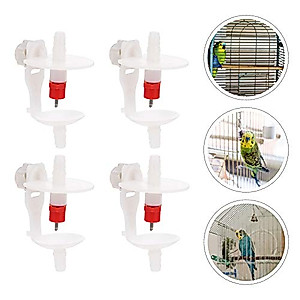 balacoo Bird Water Dispenser 4pcs Bird Water Feeder Automatic Parrot Water Bottle Pet Bird Plastic Drinker Bowl Waterer Clip Dispenser for Cage Pet Budgie Lovebirds Cockatiel Poultry Auto Feeder