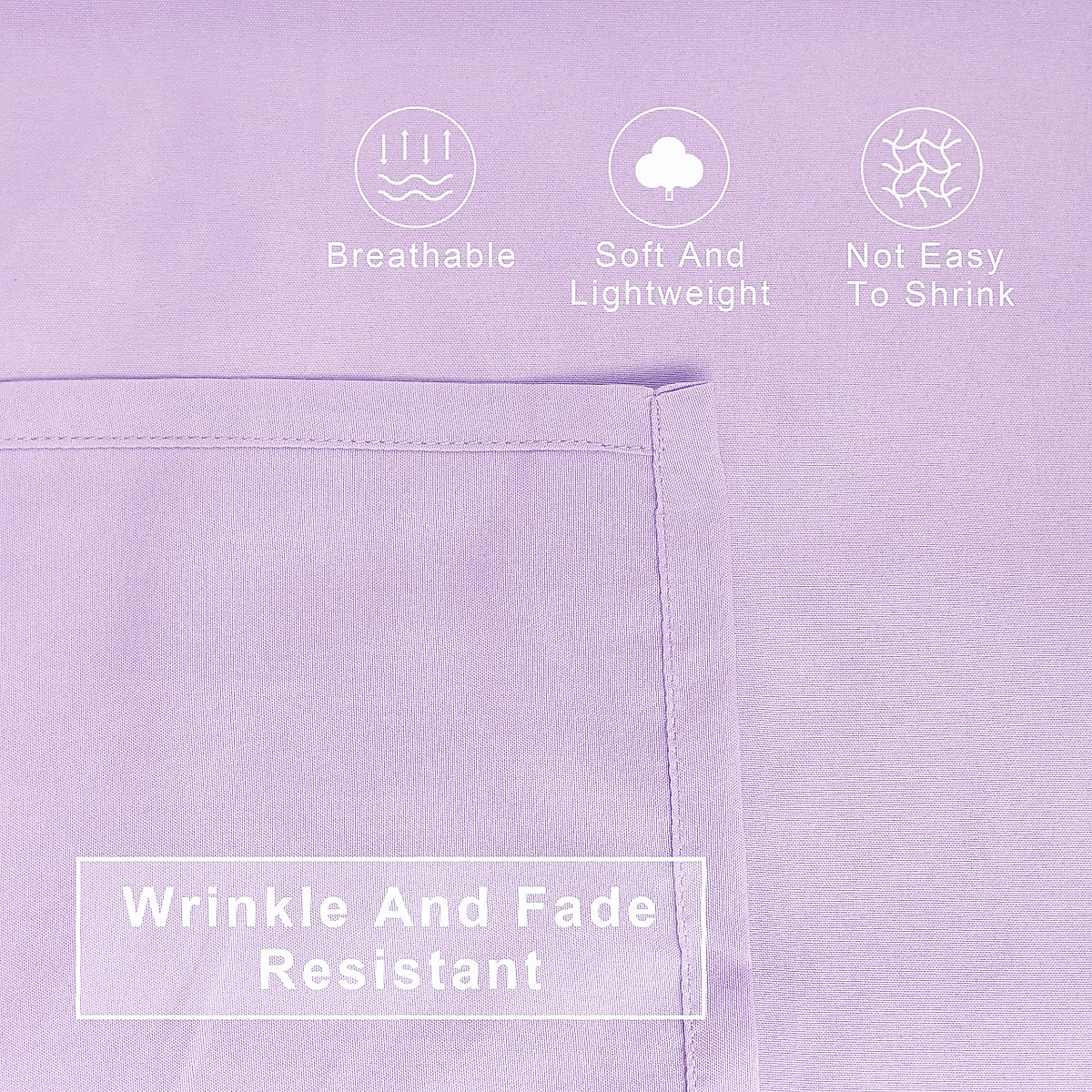 FLXXIE 4 Pieces Toddler Bedding Set, Soft and Breathable Microfiber Crib Sheet Set, Includes Quilted Comforter, Flat Top Sheet, Fitted Sheet, Envelope Pillow Case for Boys and Girls, Light Purple