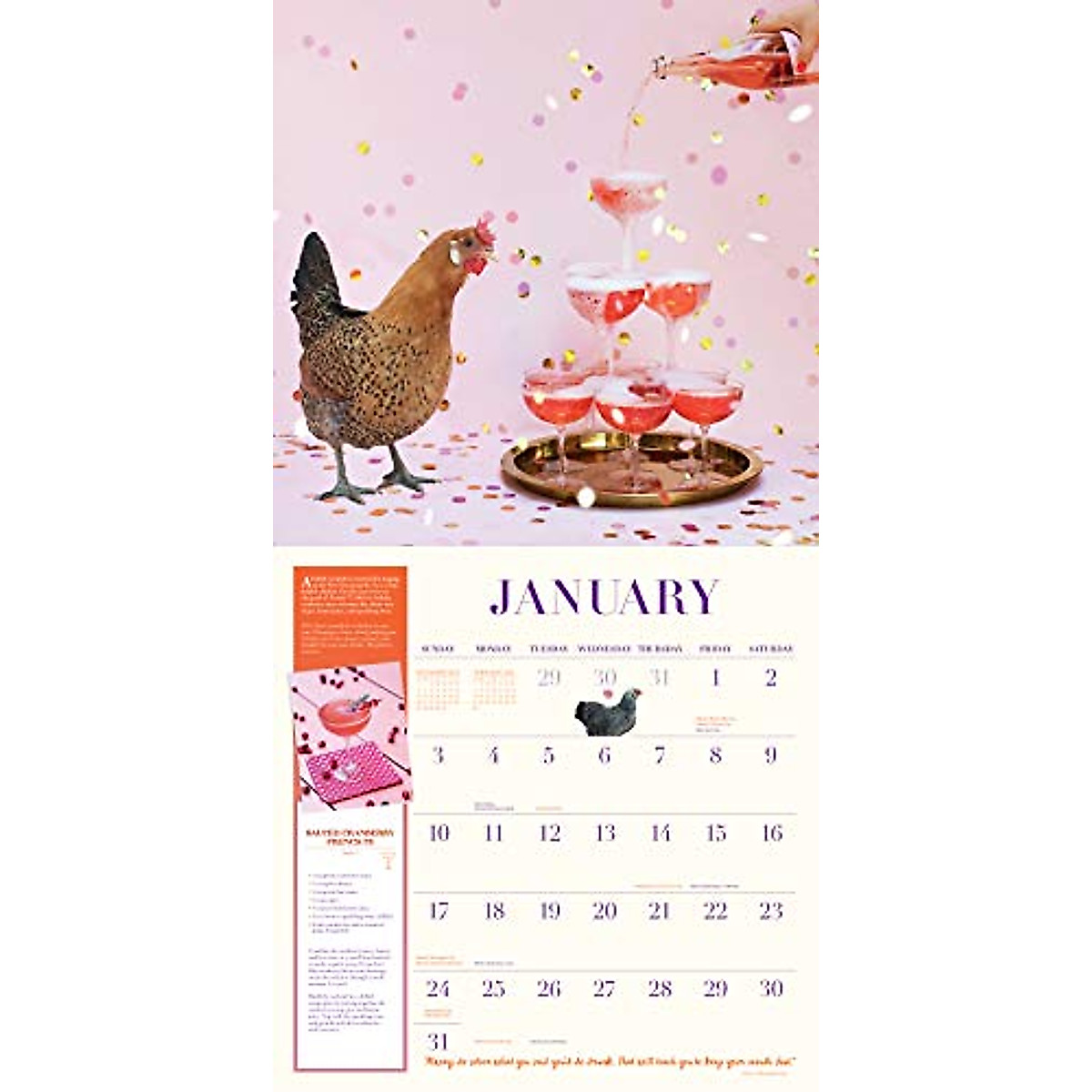 Drinking with Chickens Wall Calendar 2021