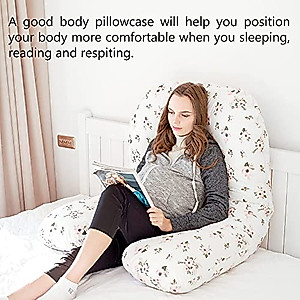 TILLYOU Pregnancy Pillow Cover - Cooling Maternity Pillow Cover for U-Shaped Full Body Maternity Pillow, Soft and Breathable for Expectant Mothers, Floral