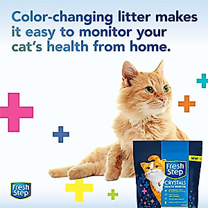 Fresh Step Crystals Health Monitoring Cat Litter, Color-Changing Litter Helps Detect Irregularities in Cat Urine, Controls Odor for 30 Days, 7 lb. Bag