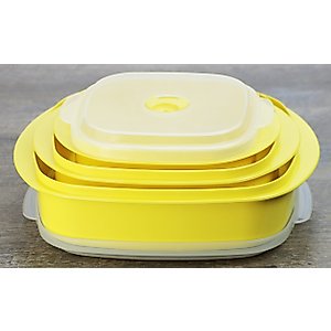 Reston Lloyd Calypso Basics Microwave Cookware, Steamer and Storage Set, Lemon, Multiple Sizes, 6-Piece