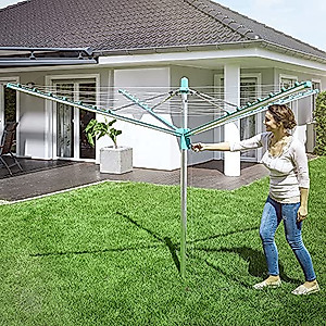 Leifheit Rotary Dryer Linomatic 500 Easy Umbrella Clothesline, Silver