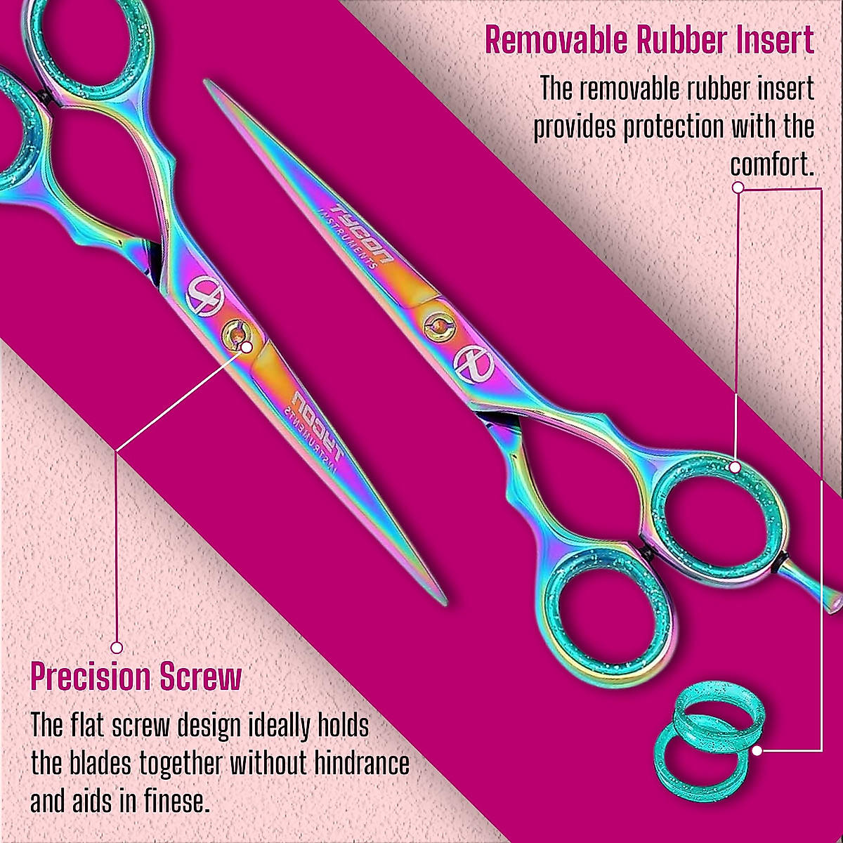 Tycon Hair Cutting Scissors Professional 6" – Japanese Stainless Steel, 2.7" Razor Edge Blade Barber Scissors – Ergonomic design - Precision Hair Scissors for Smooth Cutting - Salon & Personal Use