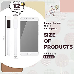 12 Pack Fine Tip Dry Erase Magnetic Markers with Eraser Cap, Magnetic Dry Erase Liquid Chalk Markers Pen Whiteboard Markers for School Office Home Dry Erase Boards and Whiteboards(White)