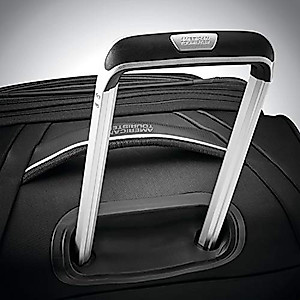 American Tourister Zoom Turbo Softside Expandable Spinner Wheel Luggage, Black, Checked-Medium 25-Inch