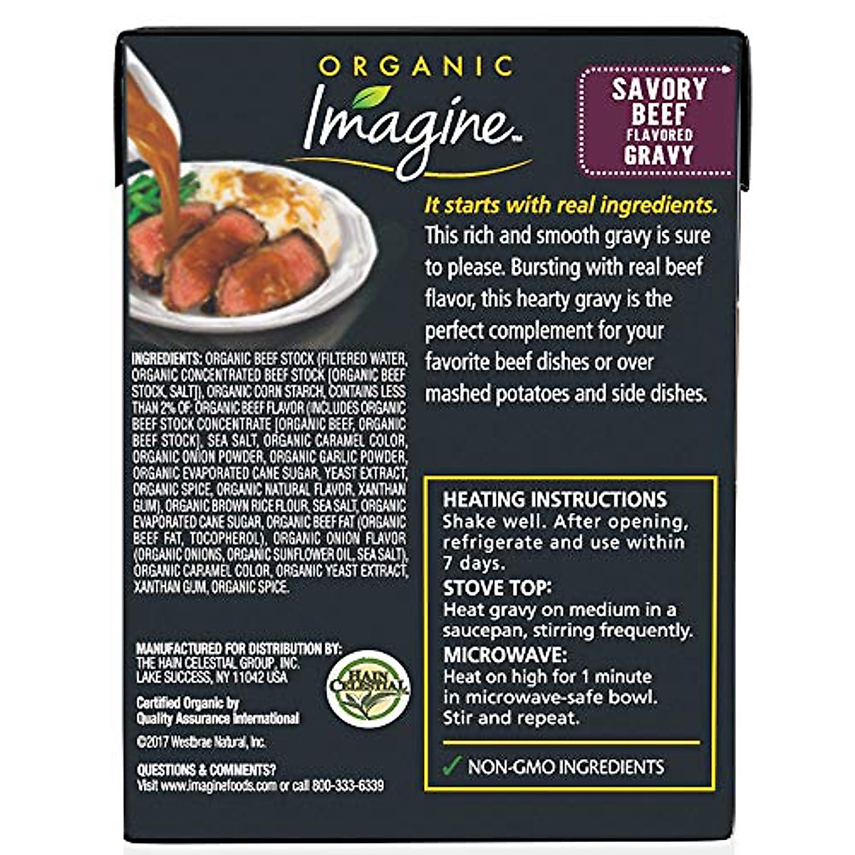 Imagine Organic Gravy, Savory Beef, 13.5 Oz (Pack of 12)