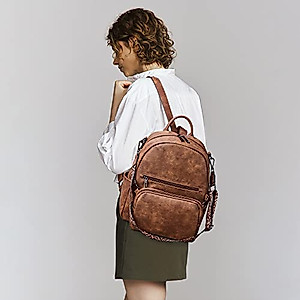 YIQUN Backpack Purse for Women, Leather Purse Backpack Shoulder Bag Designer women backpack Travel Backpack with Belt Bag