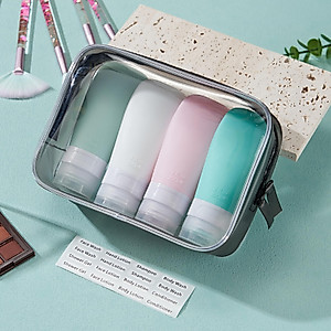 INSFIT Travel Bottles for Toiletries, TSA Approved 2oz Travel Size Bottles Leak Proof Travel Containers for Toiletries, Refillable Travel Accessories for Shampoo Body Wash Liquids 4 Pack