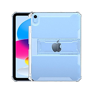 SFFINE Clear Case for New iPad 10th Generation 10.9-inch 2022,Slim Soft Flexible Lightweight TPU Gel Silicone Case Cover Skin with Pencil Holder for iPad 10.9" 10th Gen 2022 (Clear Stand)