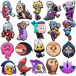 20PCS The Owl House Shoe Decoration Charms for Croc Clog, Cartoon Owl Charms Accessories for Teens Kids Boy Girl Party Favor
