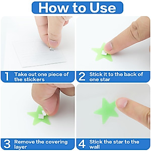 Glow in The Dark Star Stickers 100Pcs Stars for Ceiling,3D Glowing Stars with Moon,Adhesive Glowing Stars for Ceiling,Wall Decorations,Room Decor,Birthday Gift