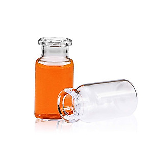 PEKYBIO 20 mm, Borosilicate Glass Standard Crimp Headspace Vial,10 ml Capacity,Flat Bottom,Beveled Finish, 22.5x46 mm, Pack of 100