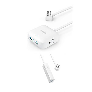 Anker Power Strip with USB C, 30W PowerPort Strip PD 2 Mini and Travel Power Strip USB C, Anker 511 USB Power Strip, 2Outlets & 3USB Ports, 5ft Soft Extension Cord,30W Power Delivery