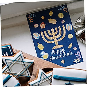 NOLITOY Jewish Holiday Party Supplies 100 Pcs Hanukkah Decoration Metal Non-Woven Fabric Wreath Jewish Hanukkah Decorations