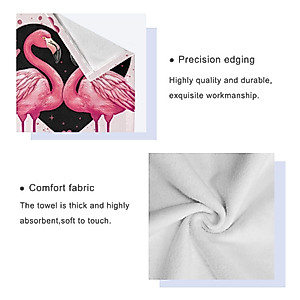 Flradish Pink Flamingos Lovers Towels 3 Pack Bath Towels for Bathroom Set Soft Cotton Highly Absorbent Lightweight & Quickdry Towel Set 1 Bath Towel,1 Hand Towel,1 Washclothe