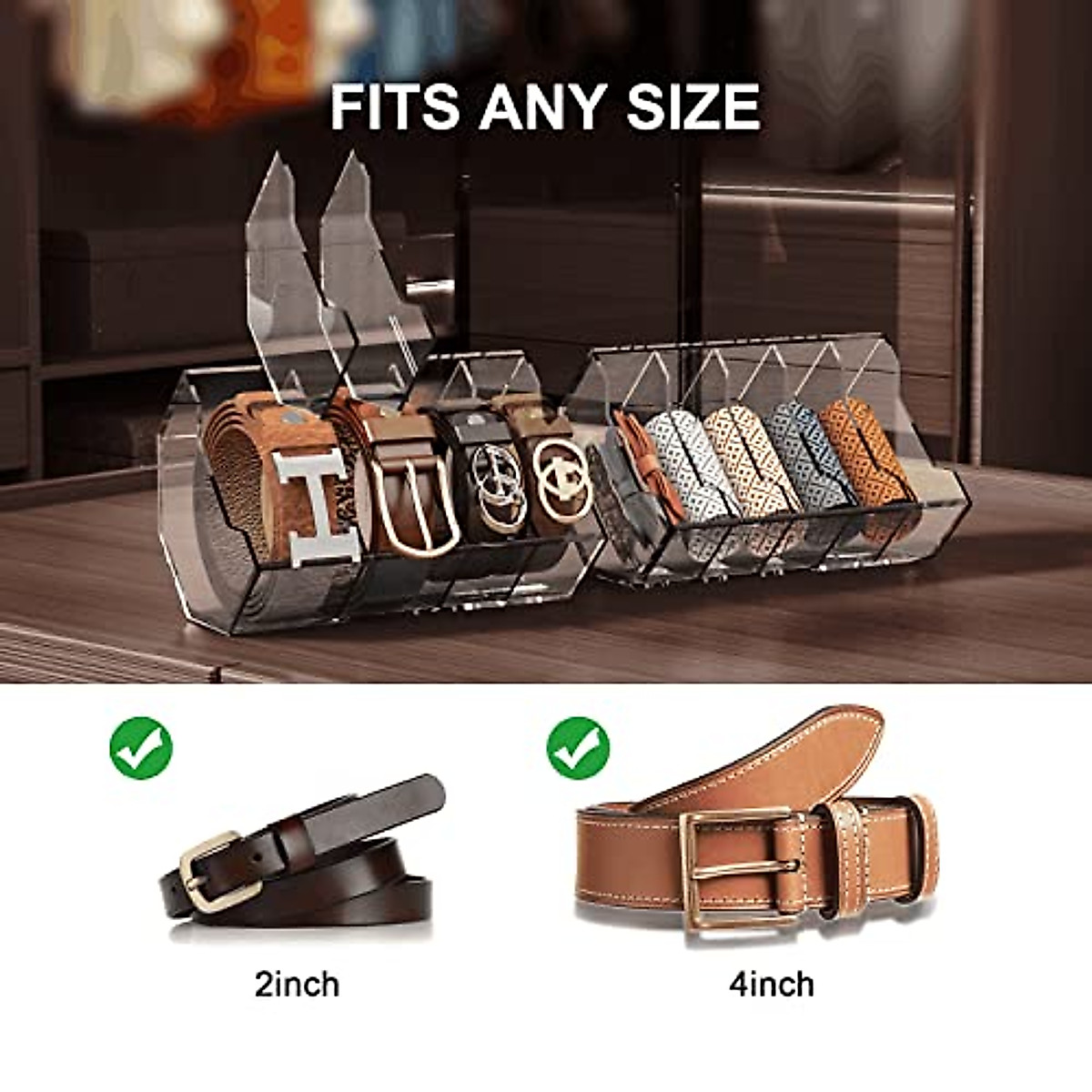 JANAUG Men Belt Organizer Womens Belt Storage Organizer for Closet Tie and Belt Rack Organizer 5