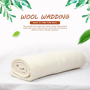 piqoeei Wool Felt,Needle Felting, Wet Felting, Wool Felt Fabric,Wool Quilt Batting,Natural Ecru Color,19 Micron,Extra Fine Pre Felt Fabric for Craft and Wearable Arts