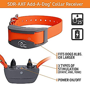 SportDOG Brand FieldTrainer 425X/SportHunter 825 Add-A-Dog Collar-Additional, Replacement or Extra Collar for Your Remote Trainer-Waterproof and Rechargeable with Tone, Vibration and Static