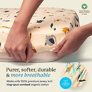 Premium Baby Fitted Crib Sheet - Pack of 1 for Standard Crib and Toddler Mattress Bedding, 100% Soft Organic Cotton, 28" x 52" Standard Size - Baby Crib Sheets for Boy and Girl, Breathable & Stretchy