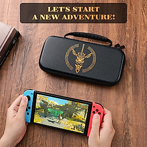 MoKo Carrying Case for Nintendo Switch OLED/Nintendo Switch, Hard Shell Travel Carry Case w/10 Games Slots, Switch Case for Tears of The Kingdom & Nintendo Switch Accessories -Black