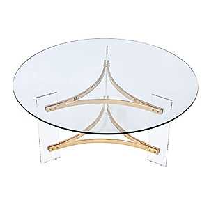 Acme Furniture Sosi Coffee Table, Gold Clear