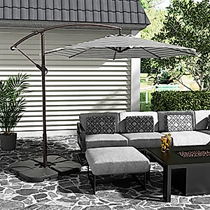 WO Home Furniture Portable Beach Patio Sunshade Stand Umbrella Base Stand Holder, Steel Universal Cross Base Stand Anchor Kit (Stand Only) (Black)