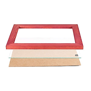 8.5 x 11 Wooden Rustic Picture Frames - Set of 2 for Diploma Documents and Certificates Wall Mount and Tabletop - Natural Wood Photo Frame - Red