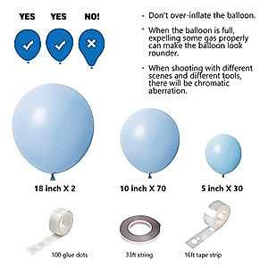 Light Blue Balloons Garland Arch Kit 105Pcs Different Sizes 18In 10In 5In Latex Pastel Matte Baby Blue Balloons Decorations for Baby Shower Wild One1st Birthday Wedding Bride Anniversary Gender Reveal Party Supplies for Boy Girl Adult