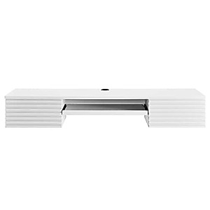 Modway Render 60" Mid-Century Modern Wall-Mount Office Desk in White