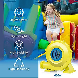 OLAKIDS Inflatable Bounce House Blower, 480W Lightweight Pump Fan, Electric Portable and Powerful Air Blower for Jumping Castle, Water Slide and Other Suitable Indoor Outdoor inflatables