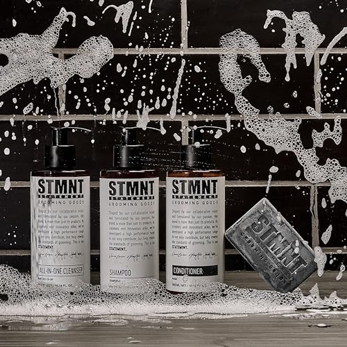 STMNT Grooming Goods Conditioner, 9.3 oz,Softens Hair,Restores Shine,Moisturizing Formula,Activated Charcoal & Menthol,All Hair Types